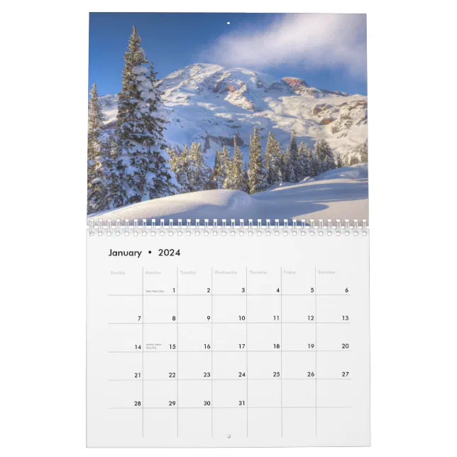 Custom Printed Calendar "Mountains of Washington" | Zazzle