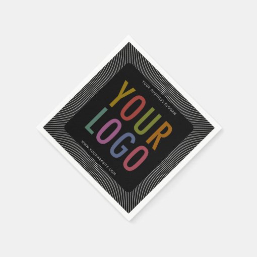 Custom Printed Cocktail Napkins With Company Logo Zazzle