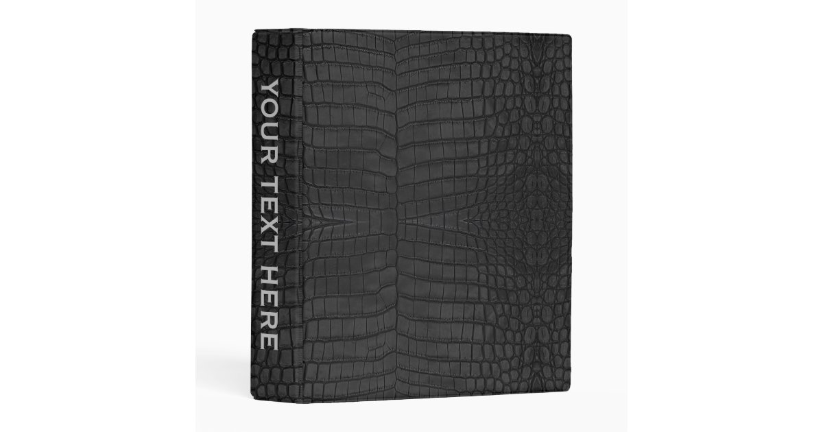 Custom Printed Faux Black Crocodile Texture Mini Binder | Zazzle