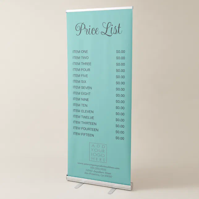 Custom Printed Free Standing Business Price Retrac Retractable Banner | Zazzle
