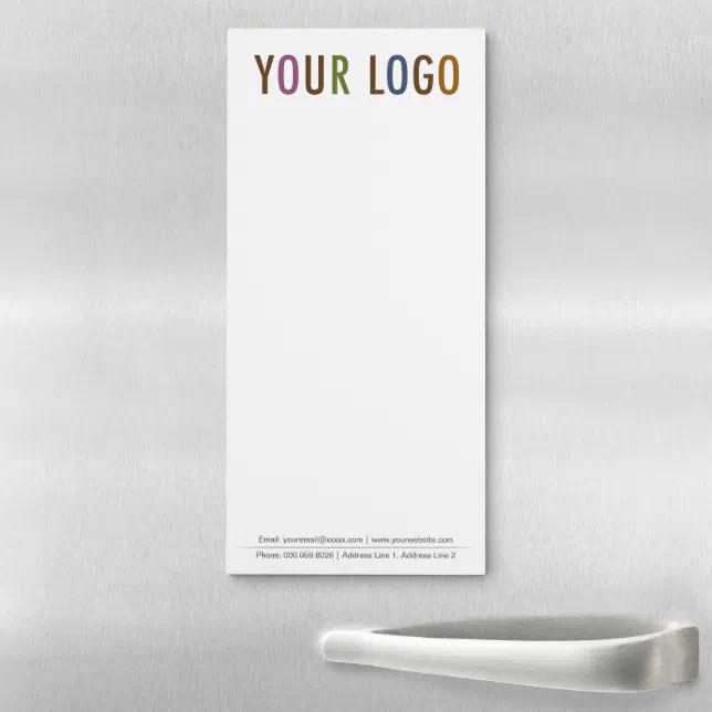 Custom Printed Magnetic Notepad with Company Logo | Zazzle