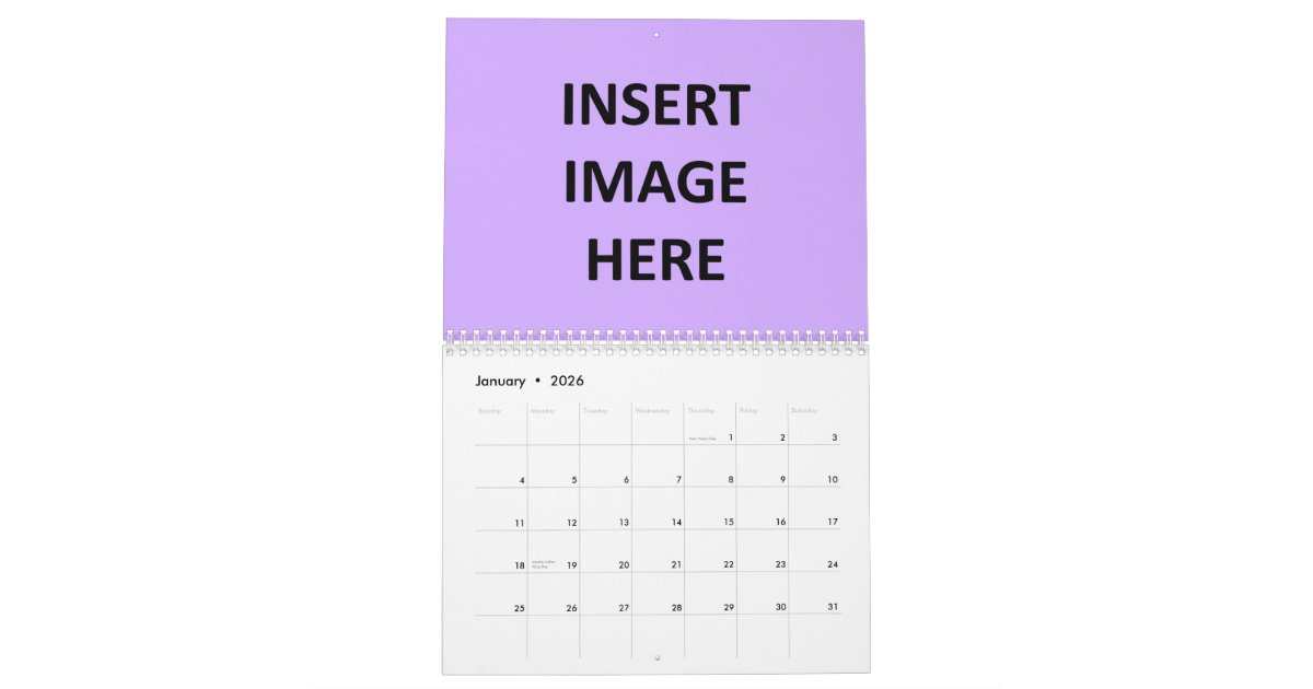 Custom Printed Monthly Calendar Template | Zazzle
