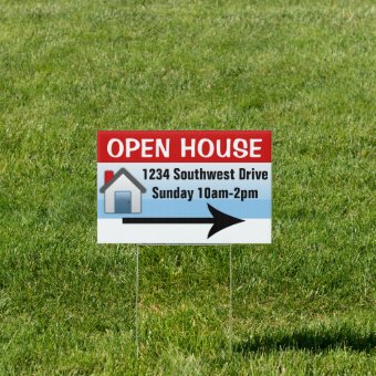 Custom Printed Open House Yard Sign | Zazzle
