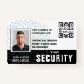 Custom Private Security Guard ID Photo Black Badge | Zazzle