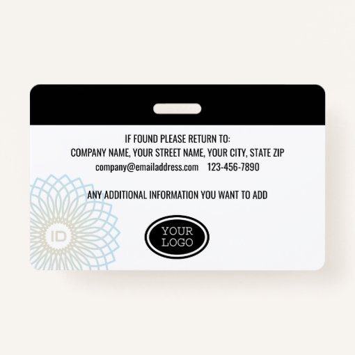 Custom Private Security Guard ID Photo Black Badge | Zazzle