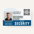 Custom Private Security Guard ID Photo Blue Badge | Zazzle