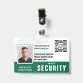 Custom Private Security Guard ID Photo Green Badge | Zazzle