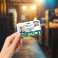 Custom Private Security Guard ID Photo Green Badge | Zazzle