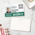 Custom Private Security Guard ID Photo Green Badge | Zazzle