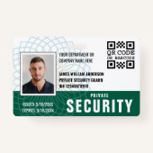 Custom Private Security Guard ID Photo Green Badge | Zazzle