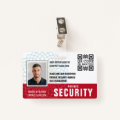 Custom Private Security Guard ID Photo Red Badge | Zazzle