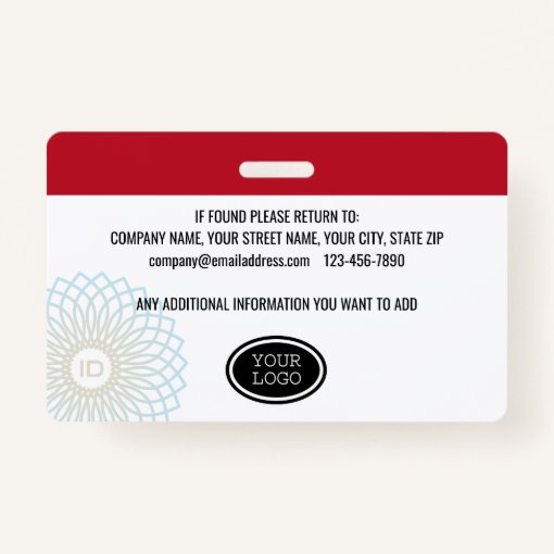 Custom Private Security Guard ID Photo Red Badge | Zazzle