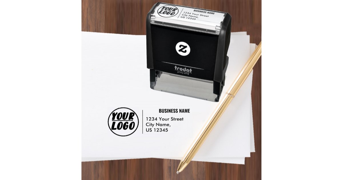 Custom Professional Business Logo Return Address Self-inking Stamp | Zazzle