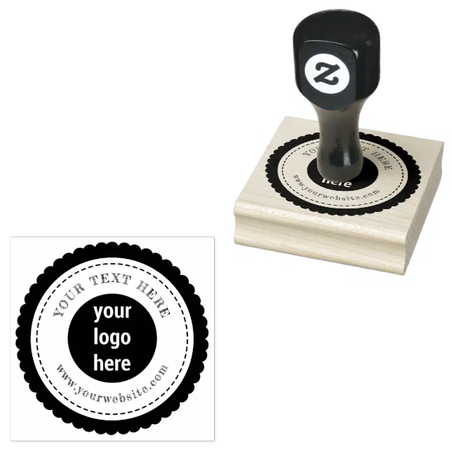 Custom Professional Business Logo & Rustic Text Rubber Stamp | Zazzle