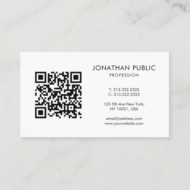 Custom Professional Modern Your QR Code Barcode Business Card | Zazzle
