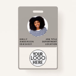 Custom Professional Photo ID Company Logo Badge | Zazzle