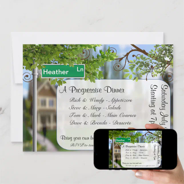 Custom Progressive Dinner Party Invitations | Zazzle