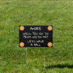 Custom prom request sign for basketball player | Zazzle