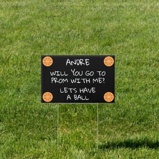 Custom prom request sign for basketball player | Zazzle