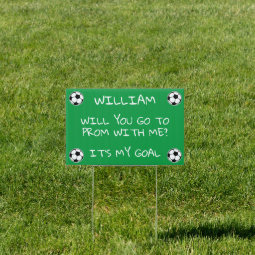 Custom prom request sign for soccer player | Zazzle