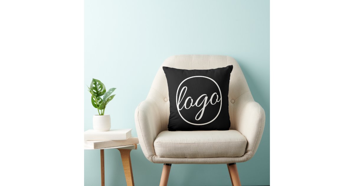 Custom Promotional Business Black Logo Throw Pillow | Zazzle