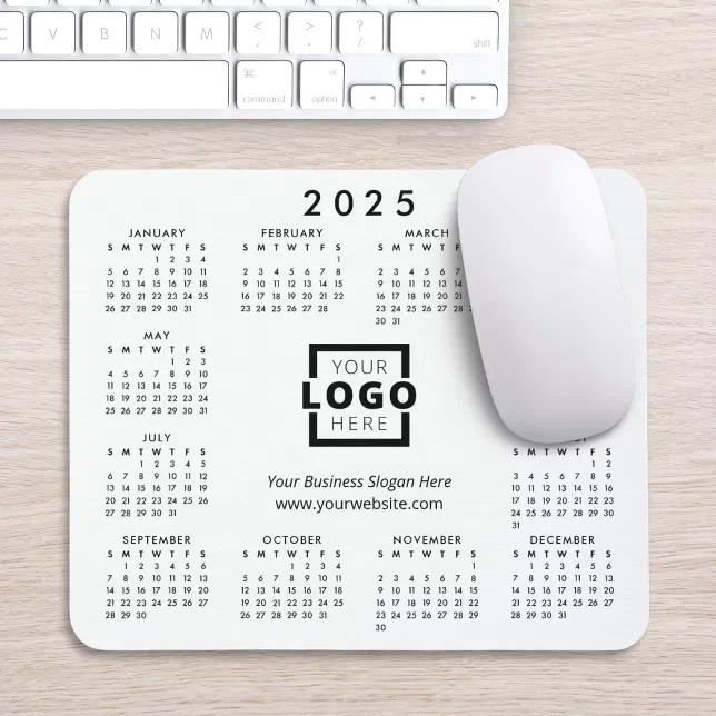 Custom Promotional Business Logo 2025 Calendar Mouse Pad | Zazzle