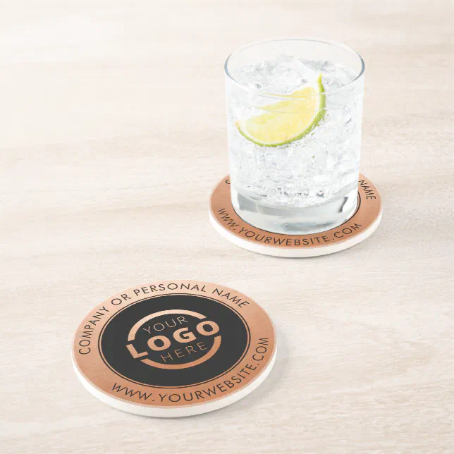 Custom Promotional Business Logo Branded Copper Coaster | Zazzle