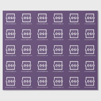 Custom Promotional Business Logo Branded Purple Wrapping Paper | Zazzle
