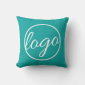 Custom Promotional Business Teal Logo Throw Pillow | Zazzle