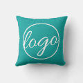 Custom Promotional Business Teal Logo Throw Pillow | Zazzle