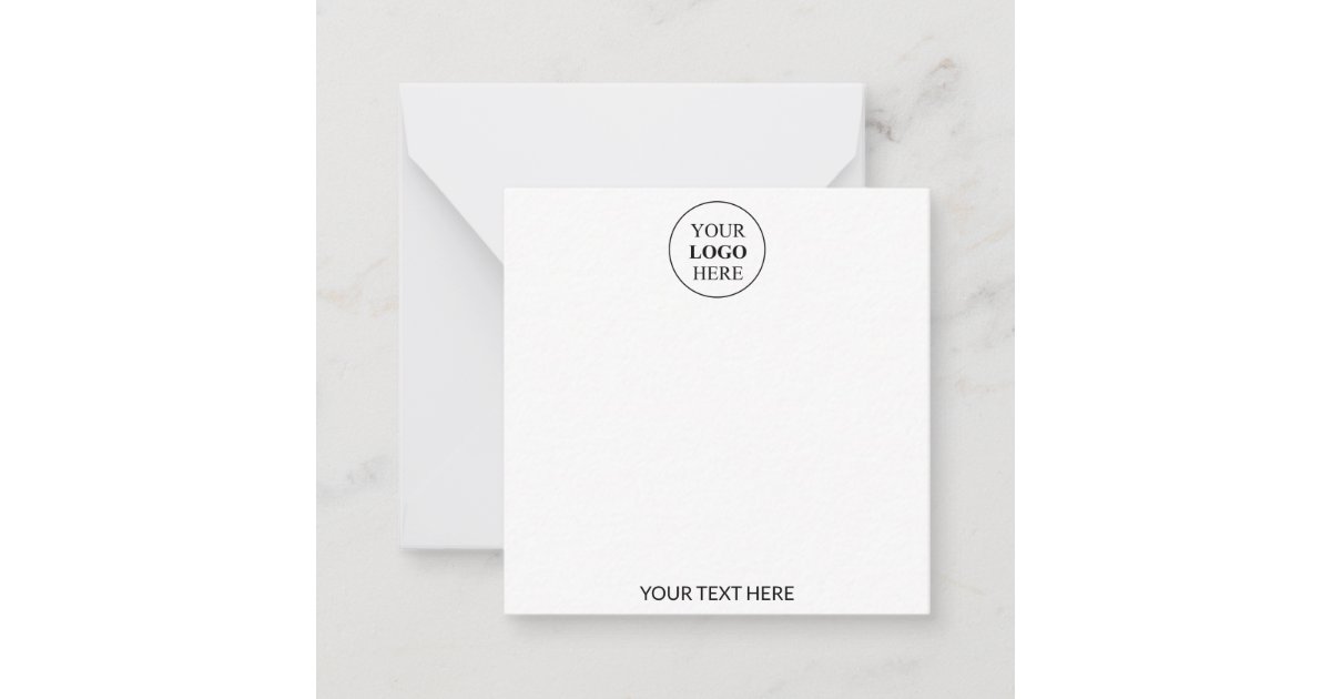 Custom Promotional Logo Note Card | Zazzle
