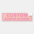 Custom Promotional Pink Bumper Sticker | Zazzle