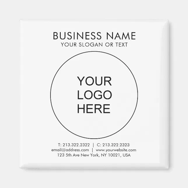 Custom Promotional Square Template Your Logo Here Magnet | Zazzle