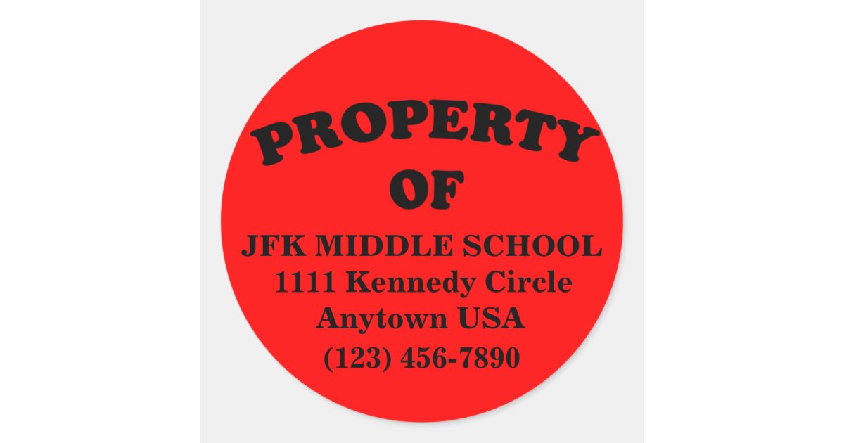 Custom Property Of Stickers | Zazzle