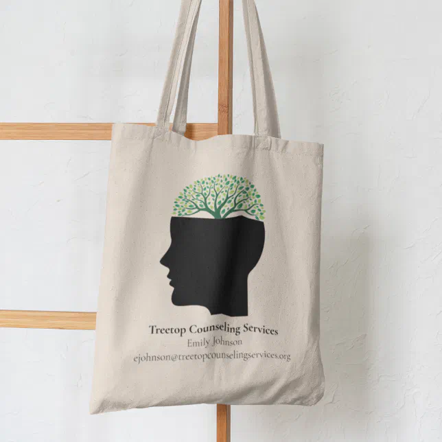 Custom Psychologist Therapy Tree Modern Counselor Tote Bag | Zazzle