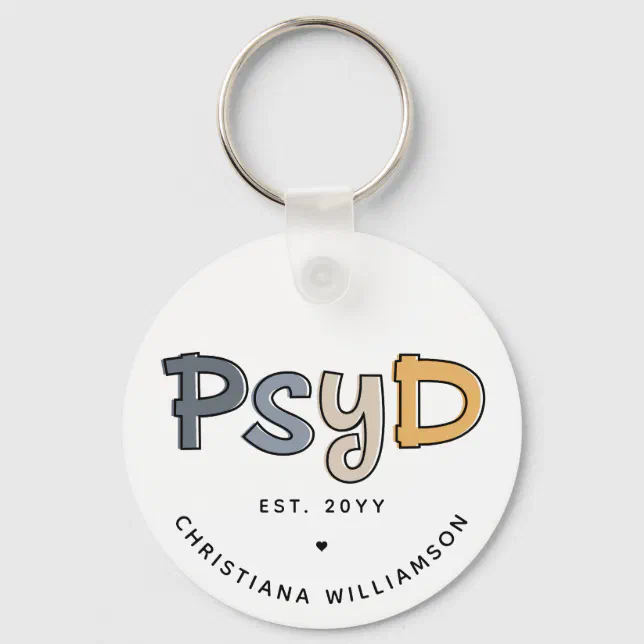 Custom PsyD Doctor of Psychology Psychologist Keychain | Zazzle