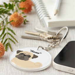 Custom Pug Keychain | Zazzle