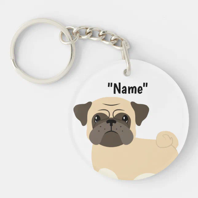 Custom Pug Keychain | Zazzle