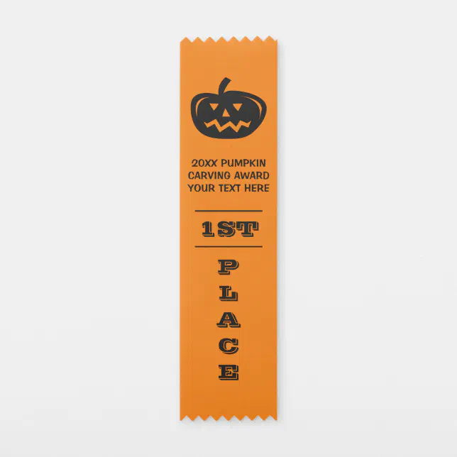 Custom pumpkin carving award ribbons for Halloween | Zazzle