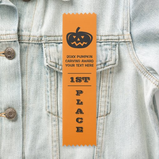 Custom pumpkin carving award ribbons for Halloween | Zazzle