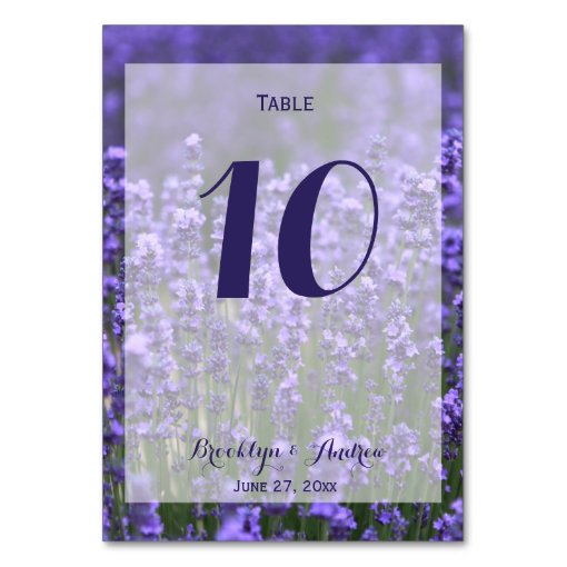 Custom Purple Lavender Wedding Table Numbers | Zazzle