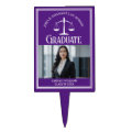 Custom Purple Law School Graduation Photo Party Cake Topper | Zazzle