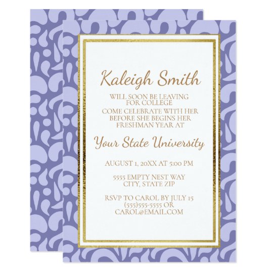 Teal and White Trunk College Party Photo Invitation | Zazzle.com