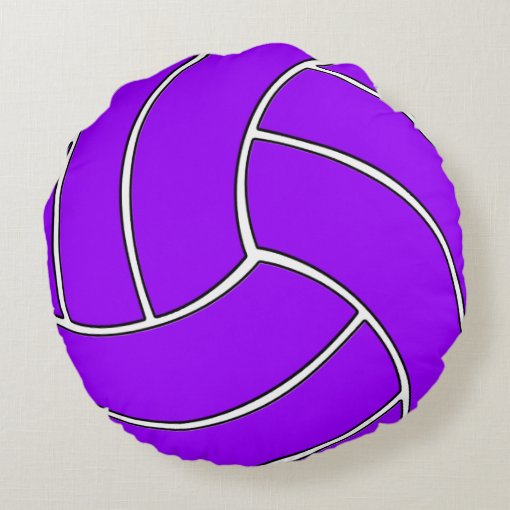 Custom Purple Volleyball Round Pillow | Zazzle