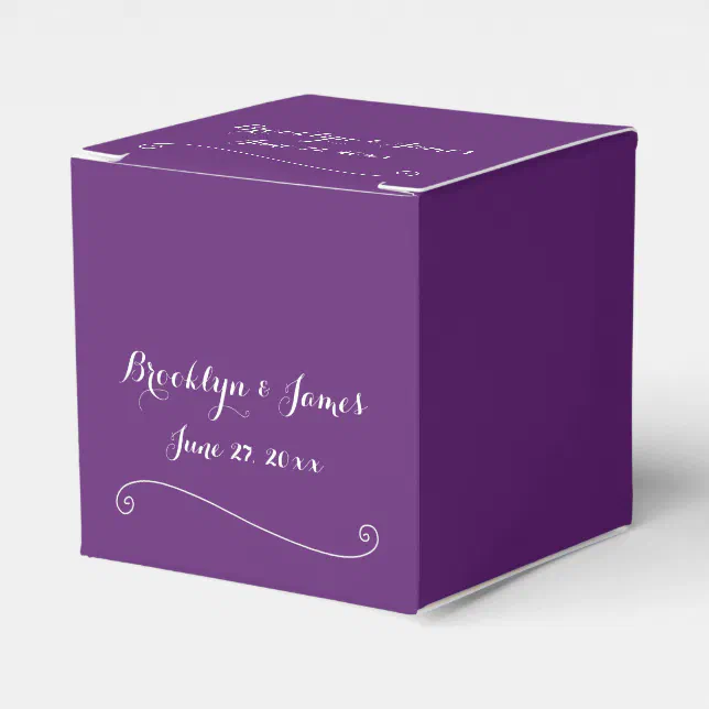 Custom Purple Wedding Favor Boxes | Zazzle