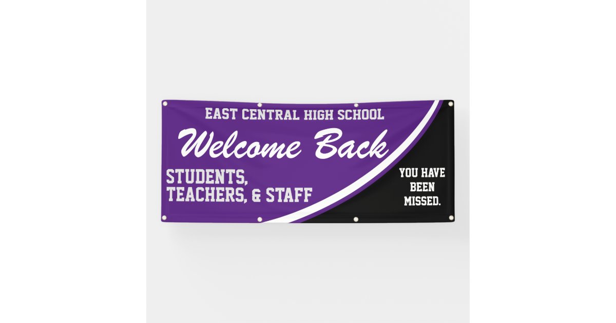 Custom Purple Welcome Back to School Banner | Zazzle