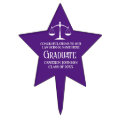 Custom Purple White Law School Graduation Party Cake Topper | Zazzle