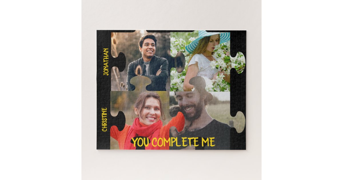 Custom puzzle piece photo You complete me couple | Zazzle