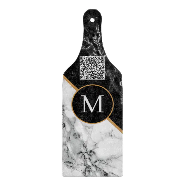 Custom QR Code and Letter Cutting Board Marble | Zazzle