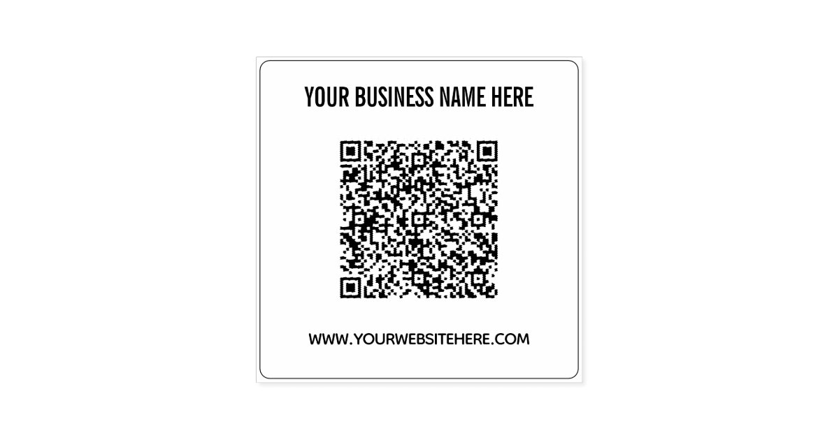 Custom QR Code and Text Business Stamp Template | Zazzle